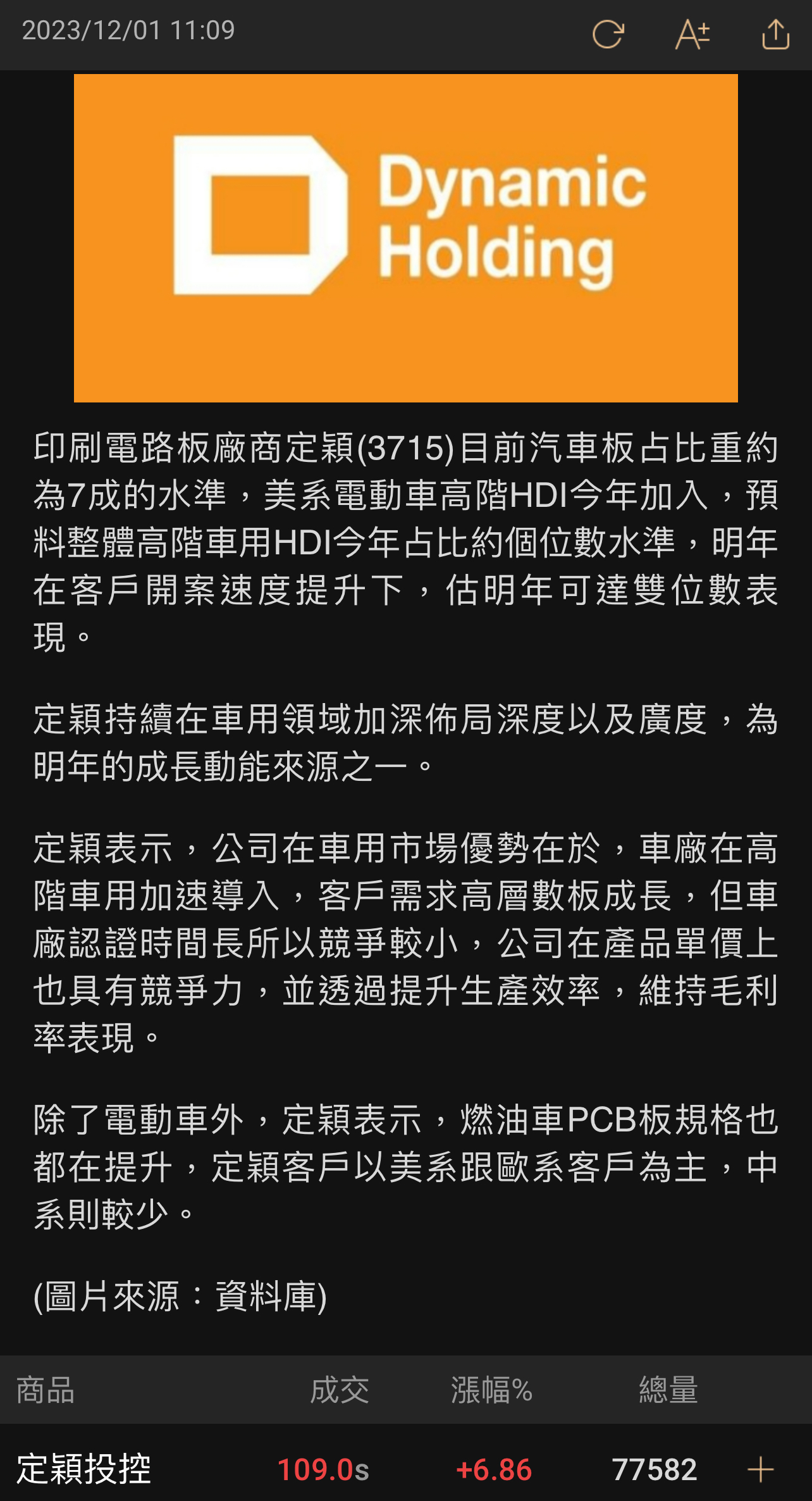 3715 定穎投控 - 109進場，準備發車北上 加油...｜CMoney 股市爆料同學會