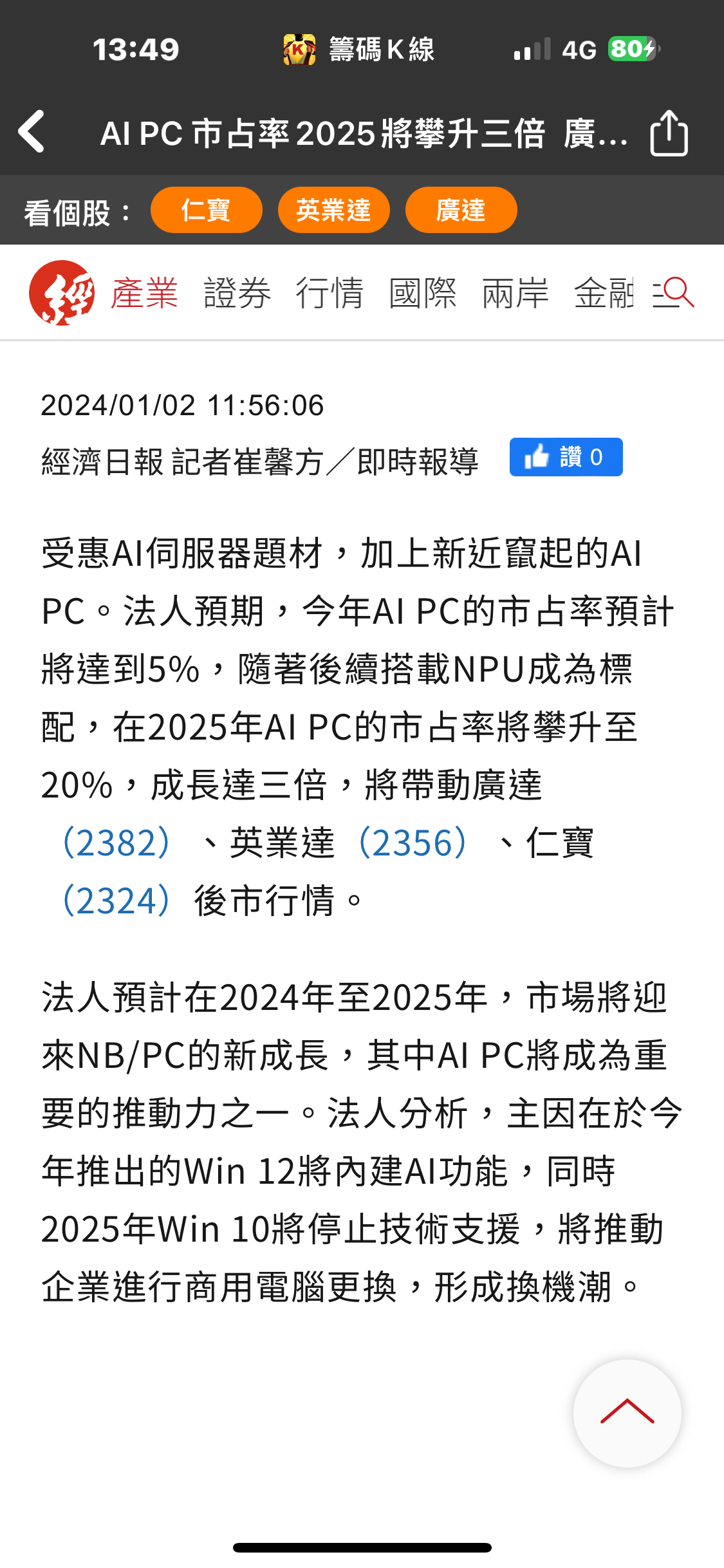 2356 英業達 - 賺錢怎麼會跌｜CMoney 股市爆料同學會