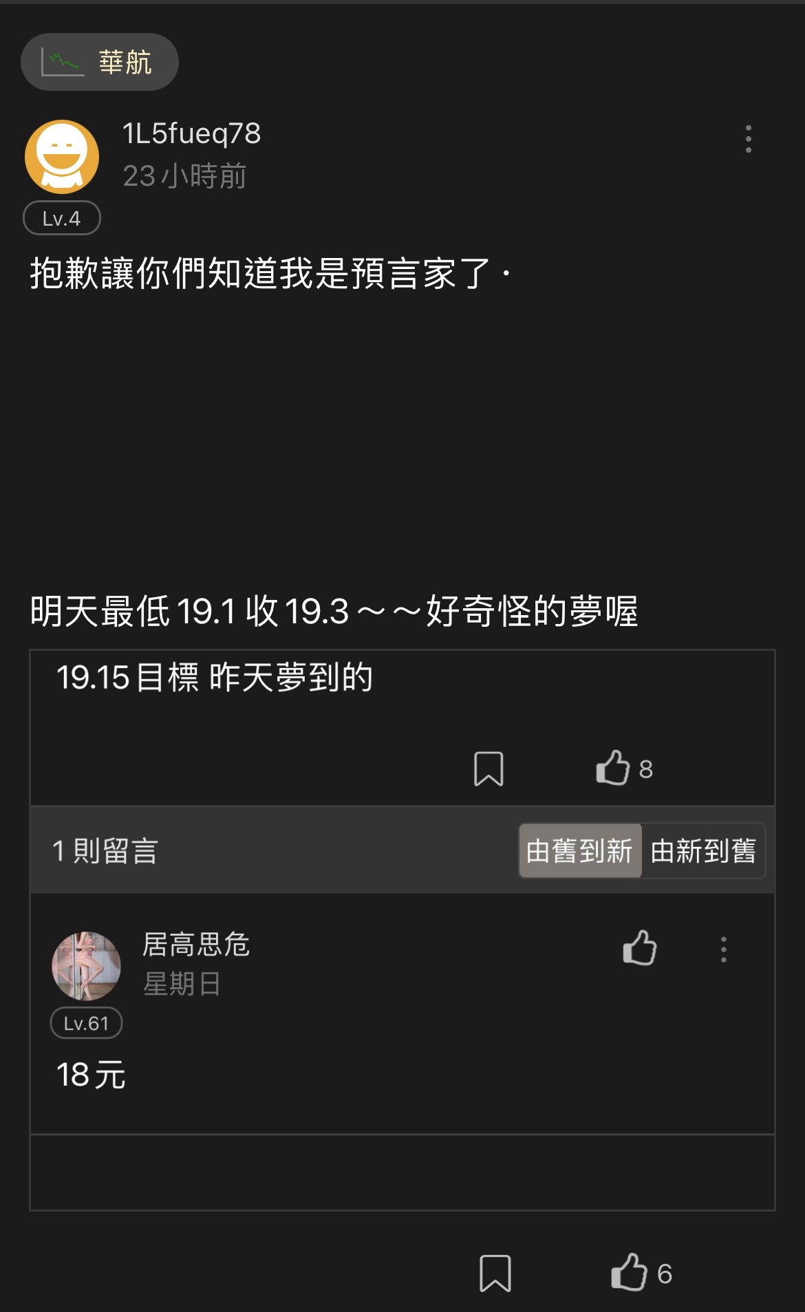 2610 華航 - 對不起各位 預測被尾盤擺了一道...｜CMoney 股市爆料同學會