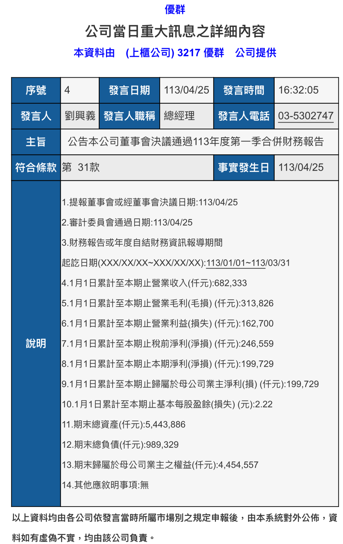 3217 優群 - https://mops.twse.com.tw/mops/...｜股市爆料同學會