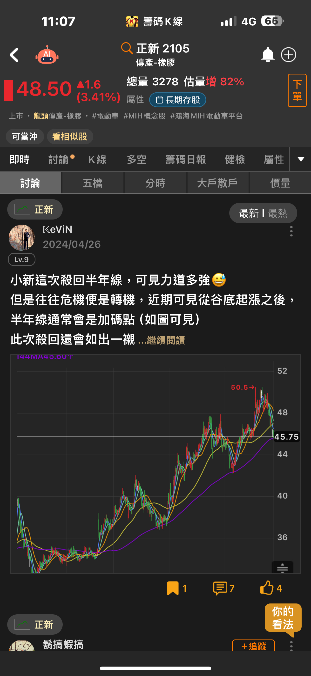 2105 正新 - 當時不小心錯字，煩請見諒☺️ ...｜CMoney 股市爆料同學會