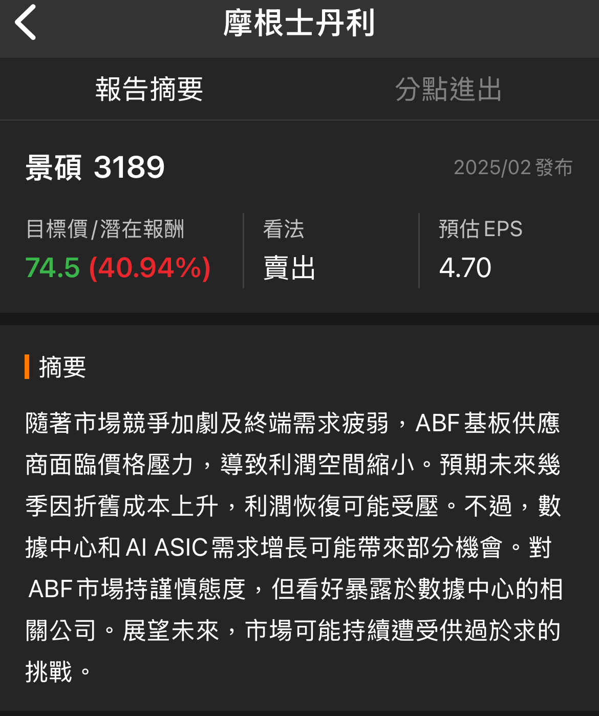 3189 景碩 - 可以空到74.5？｜CMoney 股市爆料同學會