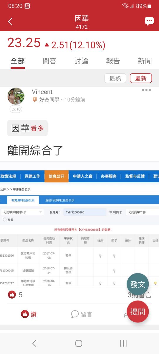 4172 因華 - 什麼時代了 還搞禁言｜CMoney 股市爆料同學會