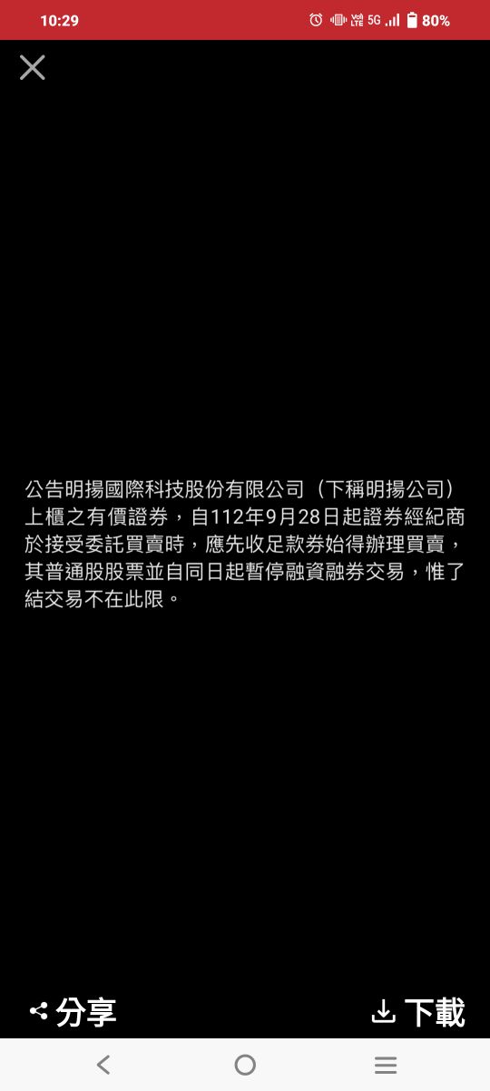8420 明揚 - 明天開始全額交割，並停止融資融...｜CMoney 股市爆料同學會