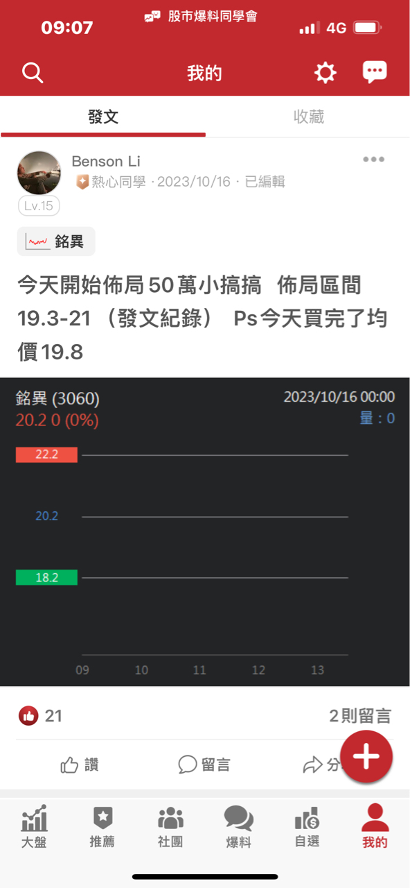 3060 銘異 - 要出時也會盤中當下 發文紀錄 我繼續看戲｜CMoney 股市爆料同學會