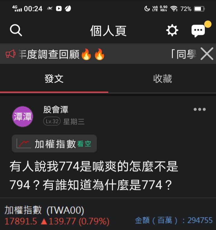 TWA00 加權指數 - 差4點！｜CMoney 股市爆料同學會