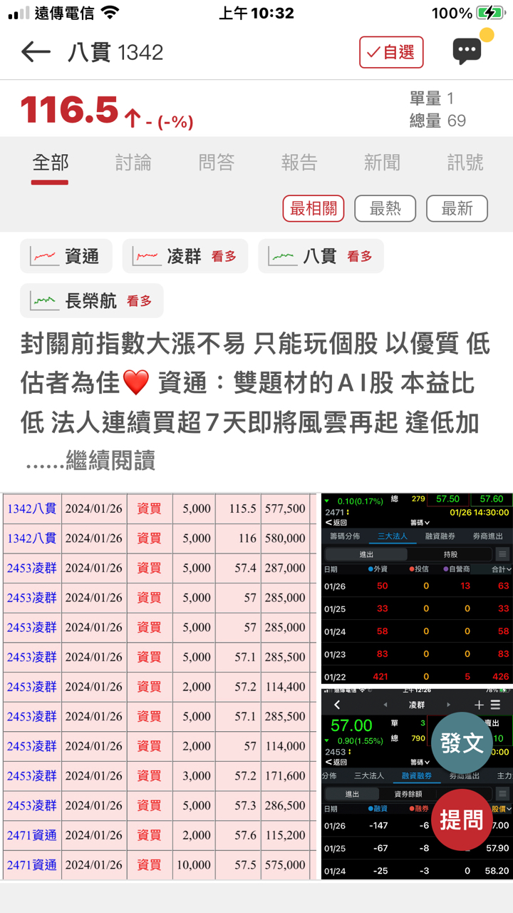 2453 凌群 - 上禮拜五重壓凌群 今天大漲 ️低接的長榮航 罷工結束今天還他...｜股市爆料同學會