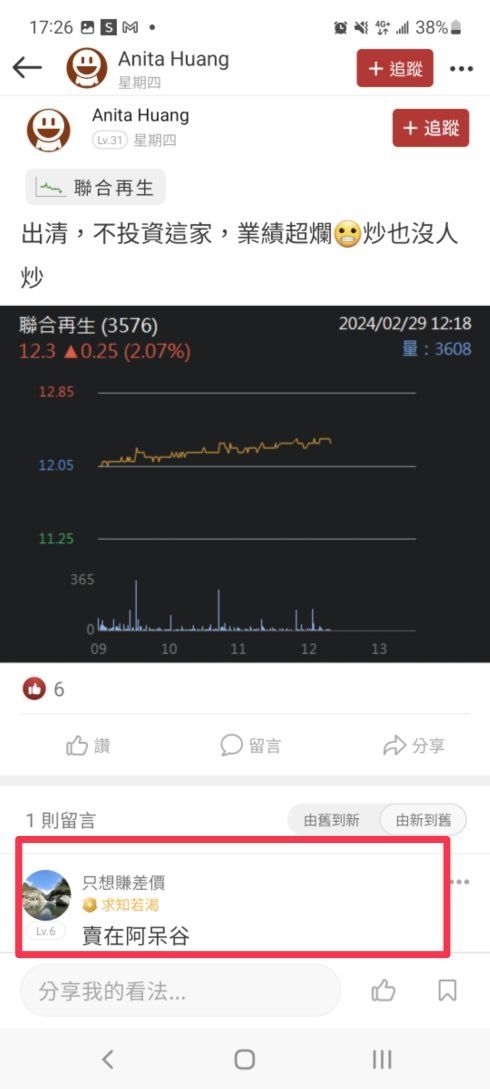 3576 聯合再生 - 笑死 這個人改名字了欸 真的...｜CMoney 股市爆料同學會