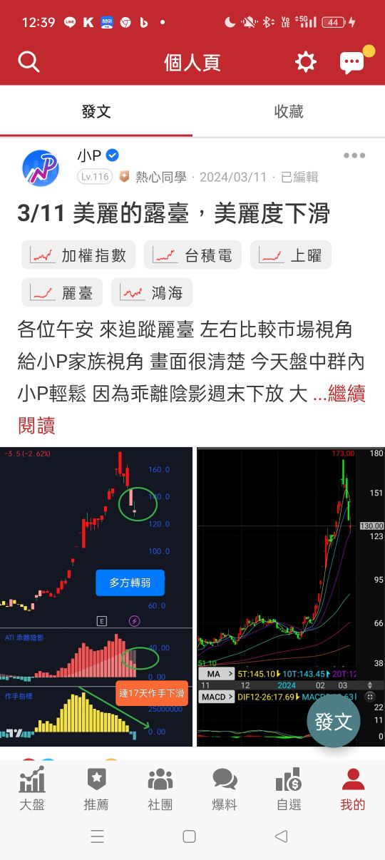 TWA00 加權指數 - 3/22 關於美麗的露台追蹤｜CMoney 股市爆料同學會