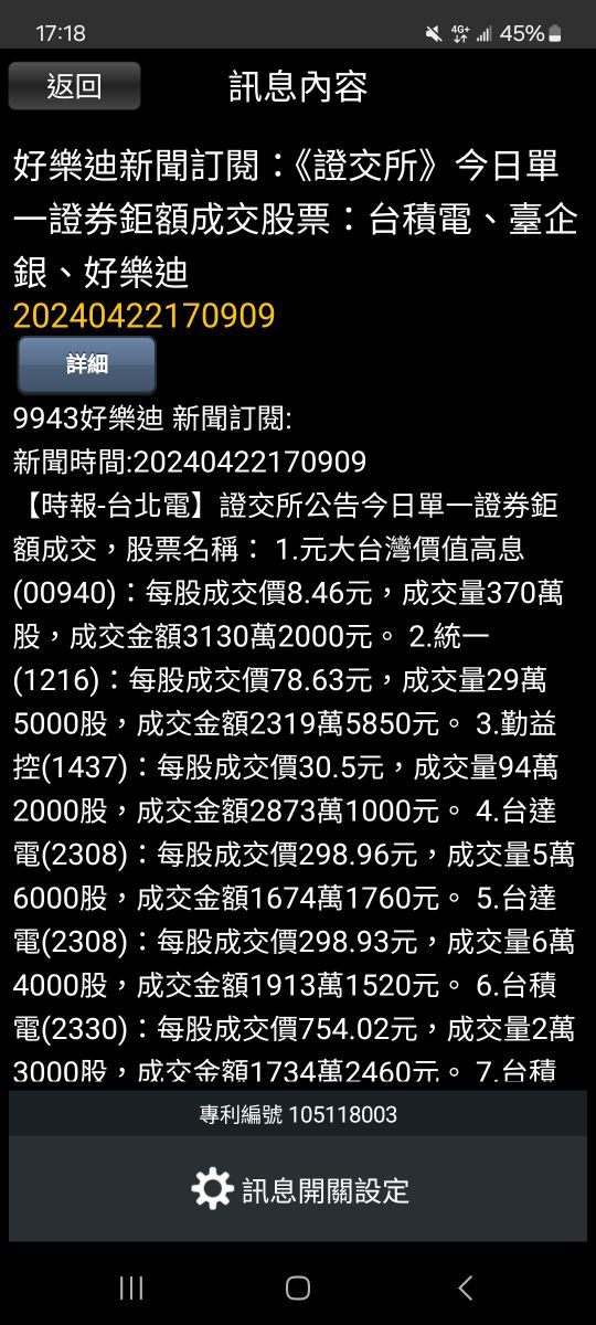 00940 元大台灣價值高息 - 盤後鉅額成交3700張，成交價...｜CMoney 股市爆料同學會