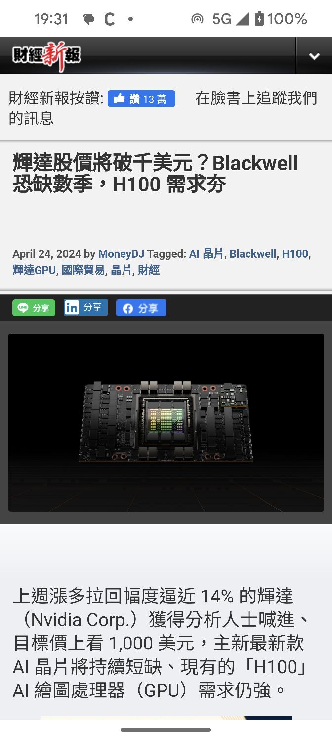 TWA00 加權指數 - NVIDIA Blackwel...｜CMoney 股市爆料同學會