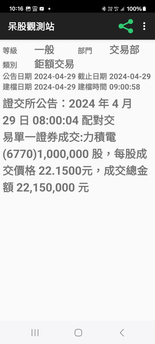 TWA00 加權指數 - 這幾天，每天都有配對交易量，是...｜CMoney 股市爆料同學會