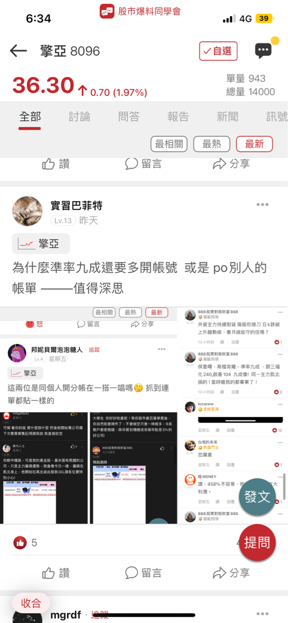 8096 擎亞 - 記錄一下 版上奇人（自稱準率九...｜CMoney 股市爆料同學會