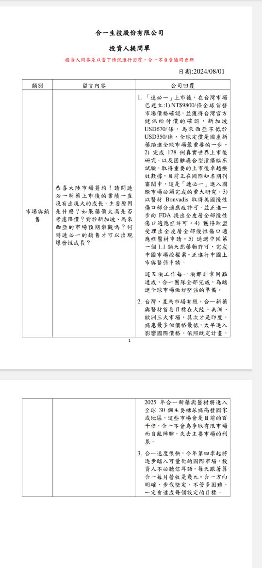 4743 合一 - 今天Q&A很長｜CMoney 股市爆料同學會