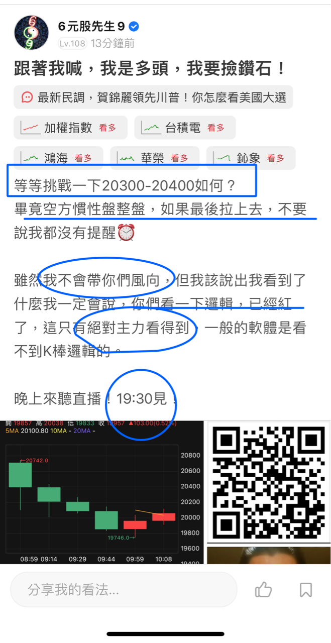 TWA00 加權指數 - 我，是Cmoney達人 也是絕對主力創始者：6元股先生9！｜CMoney 股市爆料同學會