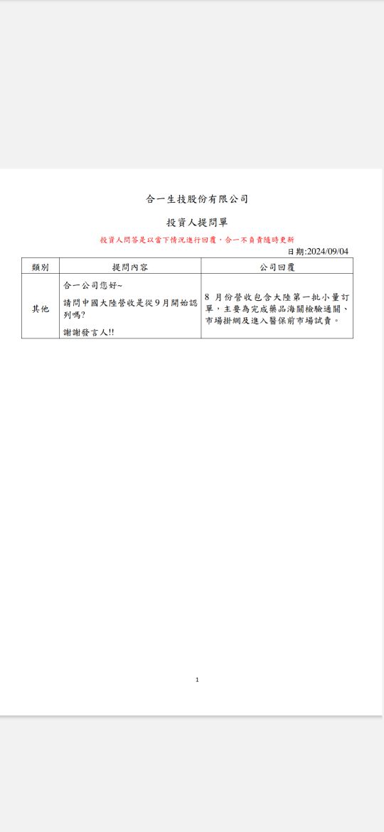 4743 合一 - 今天Q&A 小量🤔｜CMoney 股市爆料同學會