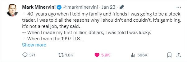 TWA00 加權指數 - 幾則Mark Minervini推特翻譯，加起來變成長文，所...｜CMoney 股市爆料同學會