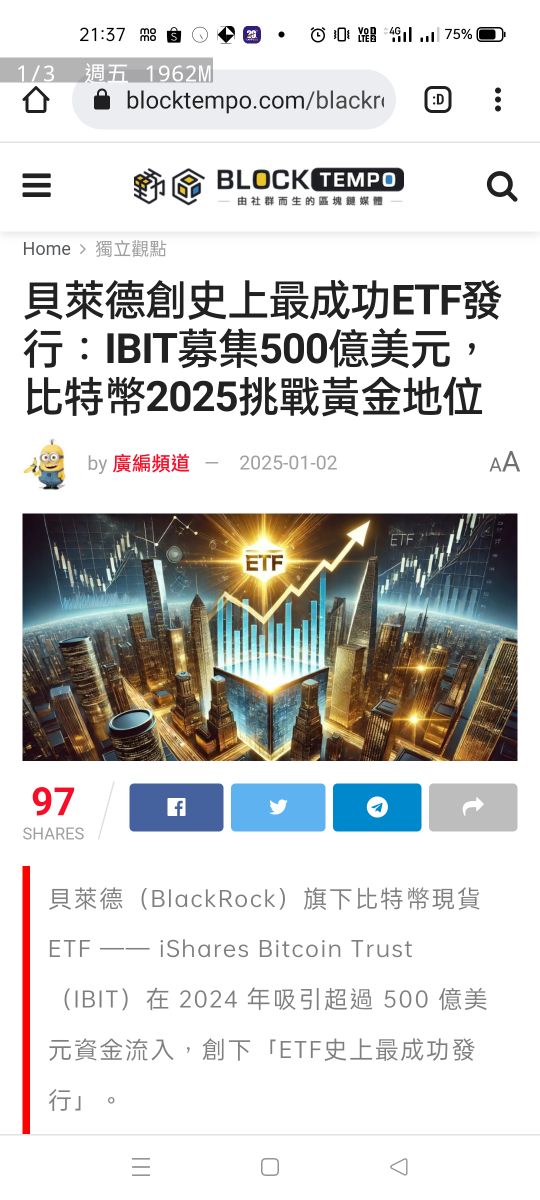 TWA00 加權指數 - 貝萊德創史上最成功比特幣ETF發行，IBIT募集500億美元｜股市爆料同學會
