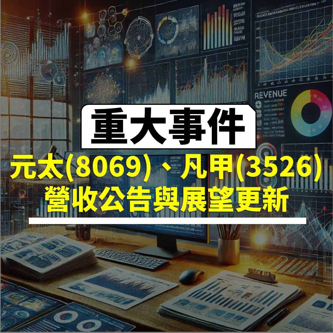 TWA00 加權指數 - 【重大事件】元太(8069)、凡甲(3526)營收公告與展望｜CMoney 股市爆料同學會