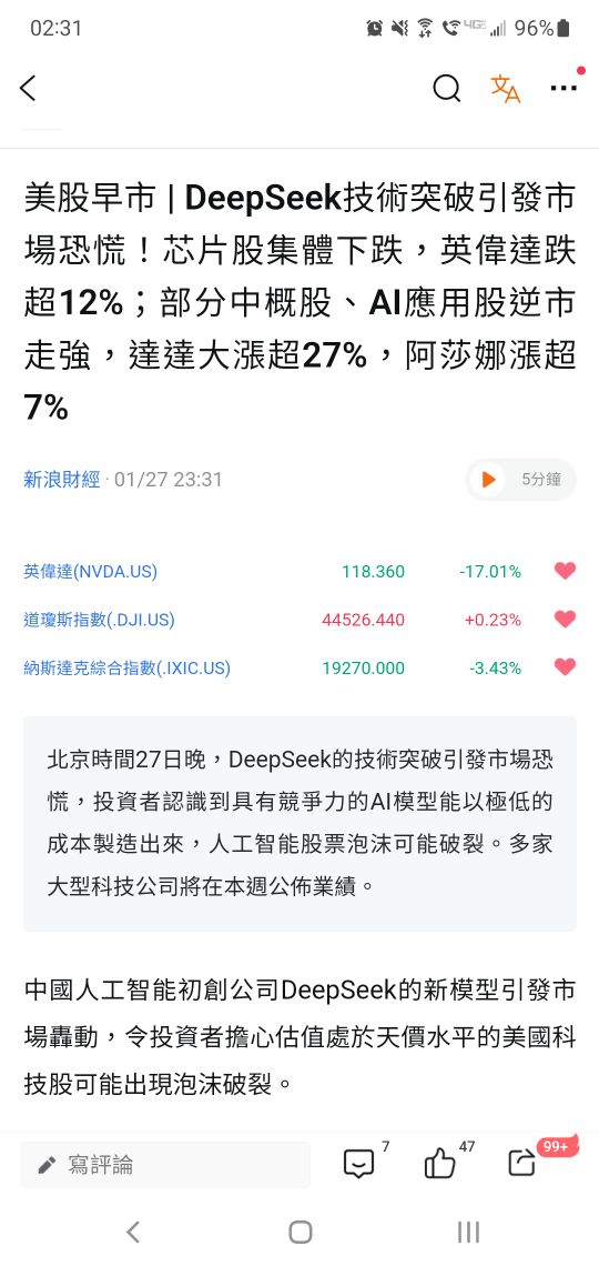 6643 M31 - DeepSeek掀起算力新範式! 「英偉達信仰」現裂痕，屬於...｜股市爆料同學會