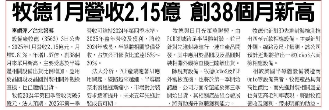 3563 牧德 - 焦點股🌟｜股市爆料同學會