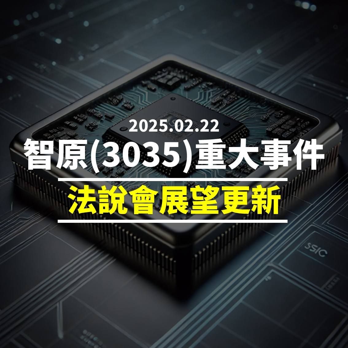 TWA00 加權指數 - 智原(3035)法說會展望更新｜CMoney 股市爆料同學會