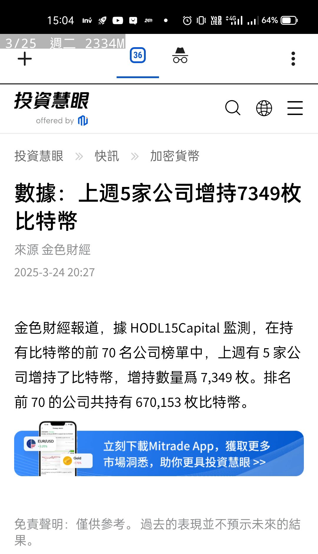 TWA00 加權指數 - 數據：上週5家公司增持7349枚比特幣｜股市爆料同學會